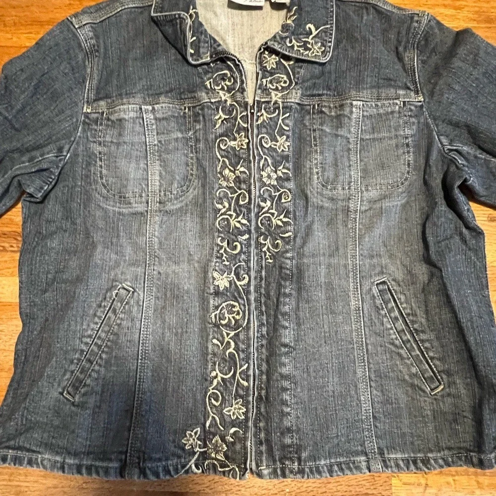 Chico's | Jackets & Coats | Chicos Platium Women Sz 2 Denim Blue ...